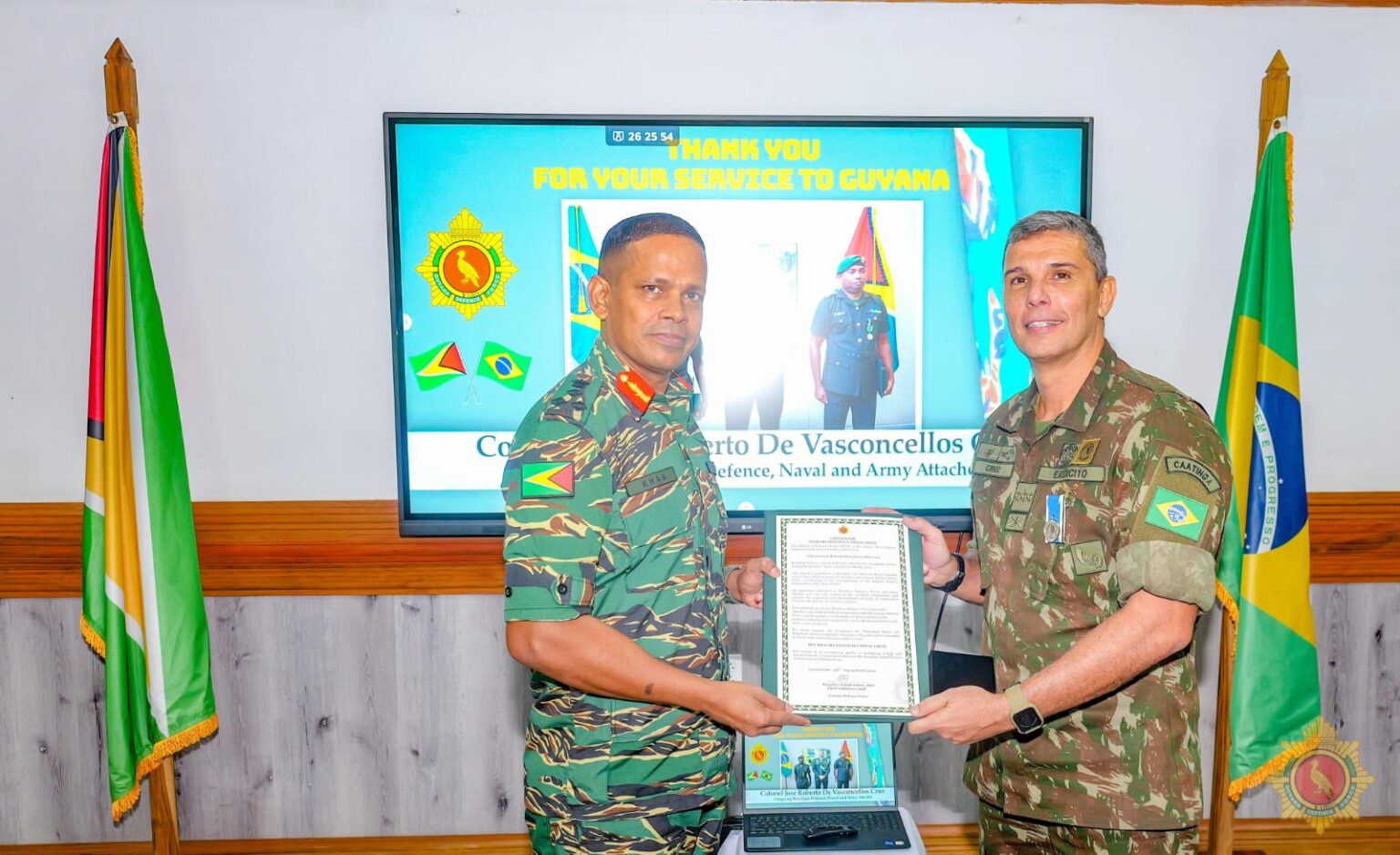 OUTGOING BRAZILIAN DEFENCE, NAVAL, AND ARMY ATTACHÉ HONOURED WITH ...